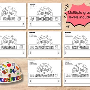 Printable First Day of School Paper Crown, Kids Coloring Craft ...
