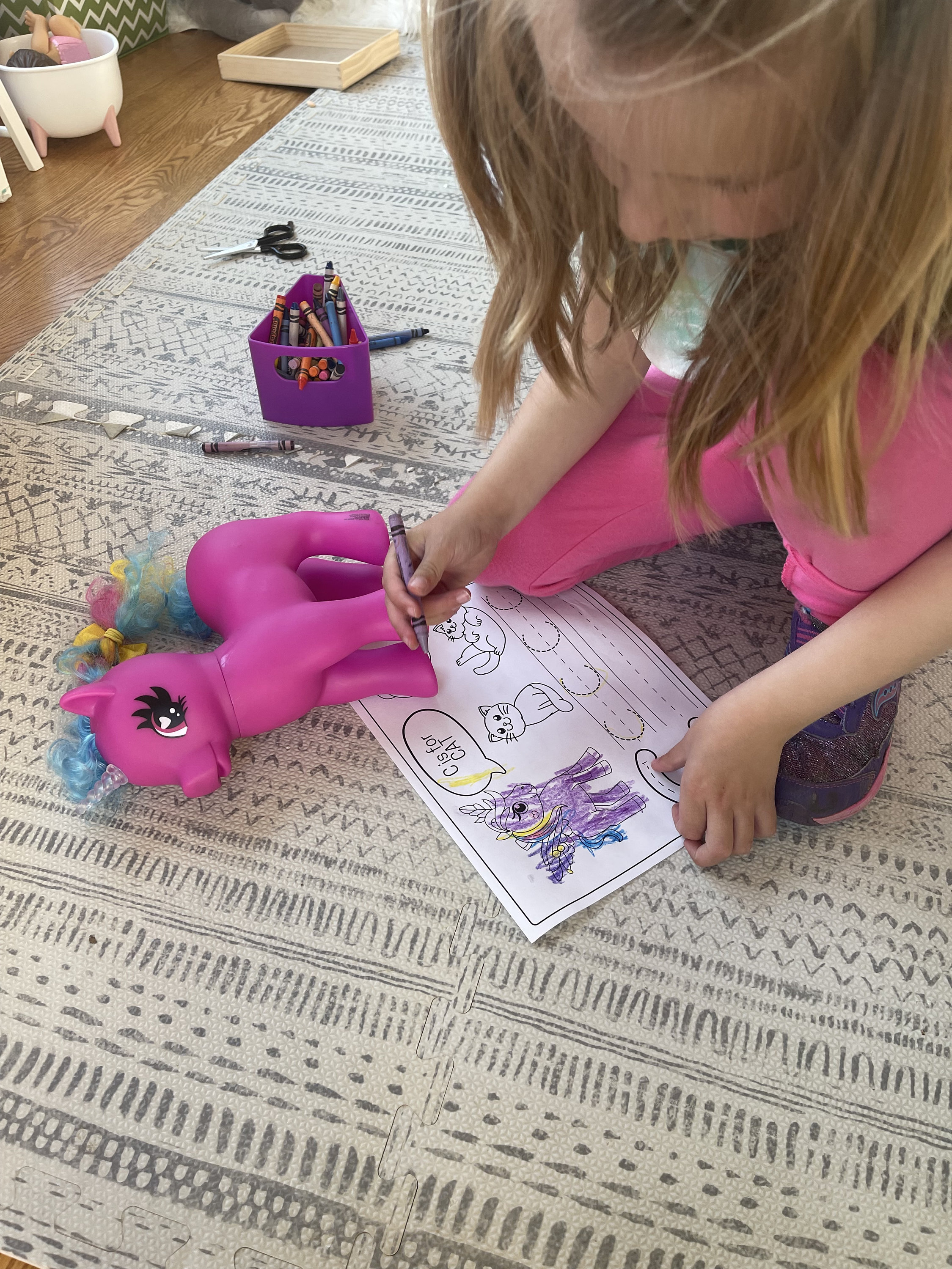 Unicorn Alphabet Coloring Pages, Preschool Letters Activity, Prek ABC ...