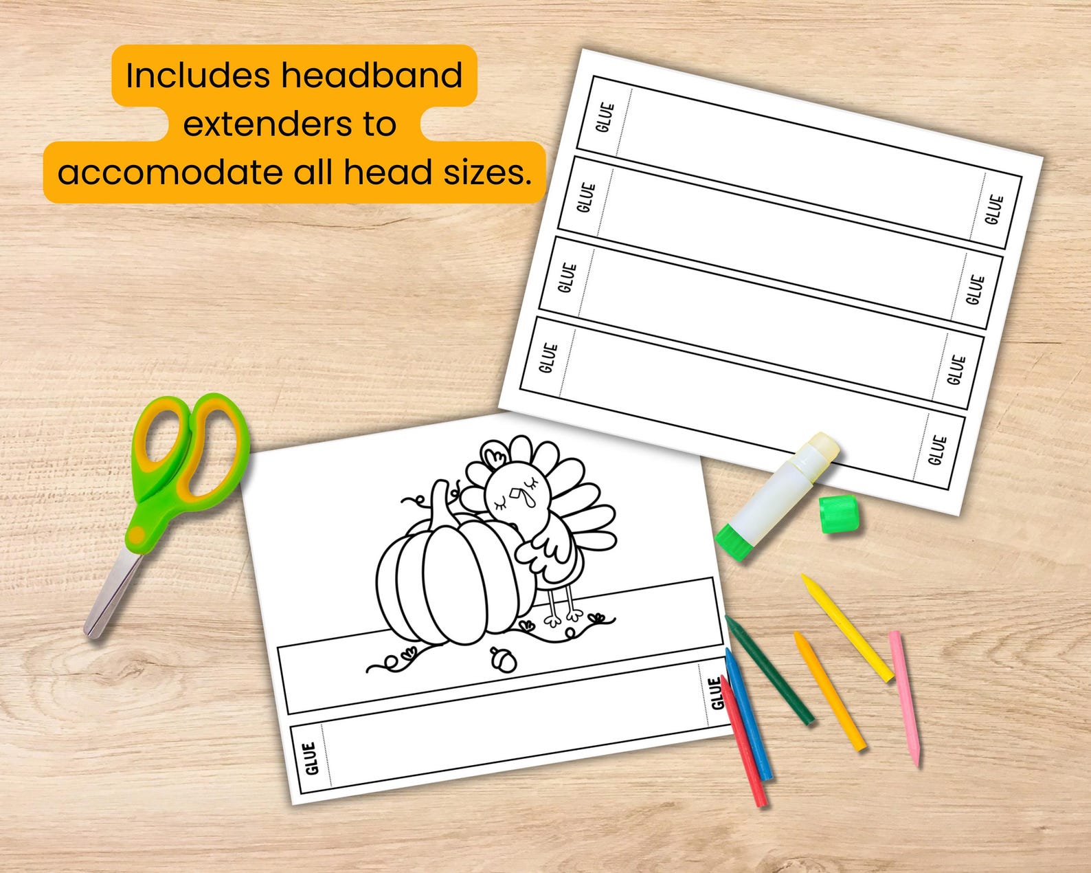 Thanksgiving Turkey Paper Crowns, Kids Thanksgiving Party Coloring ...