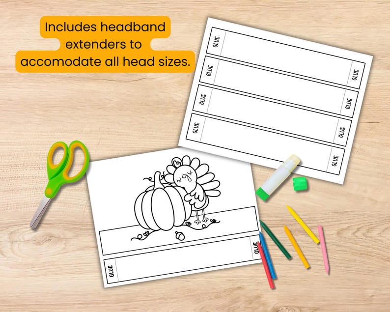 Thanksgiving Turkey Paper Crowns: Kids Coloring Craft (digital Download ...