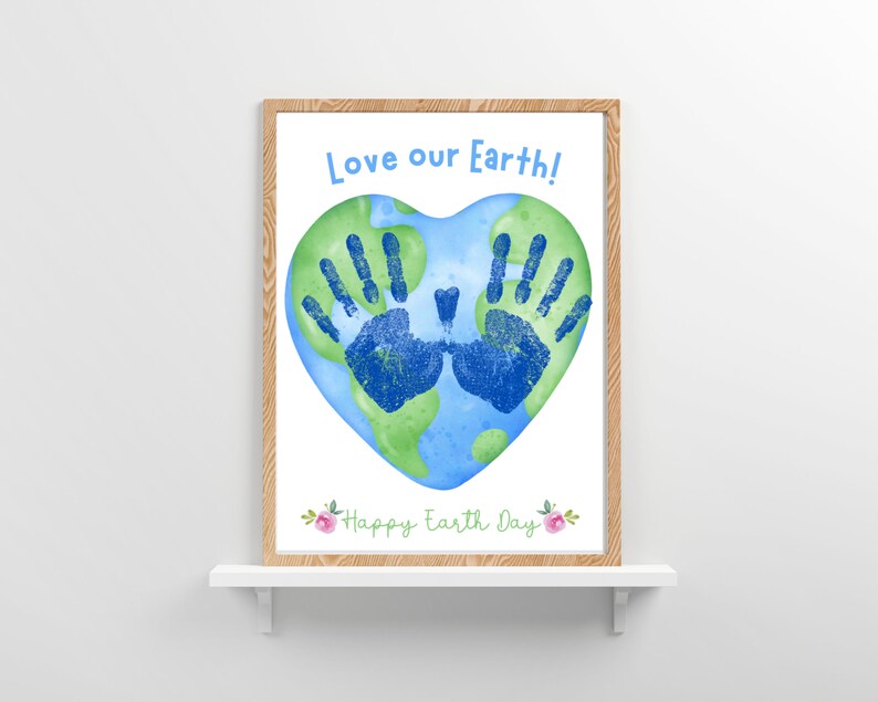 Earth Day Handprint Art Printable: Kids Craft (digital Download) - Etsy