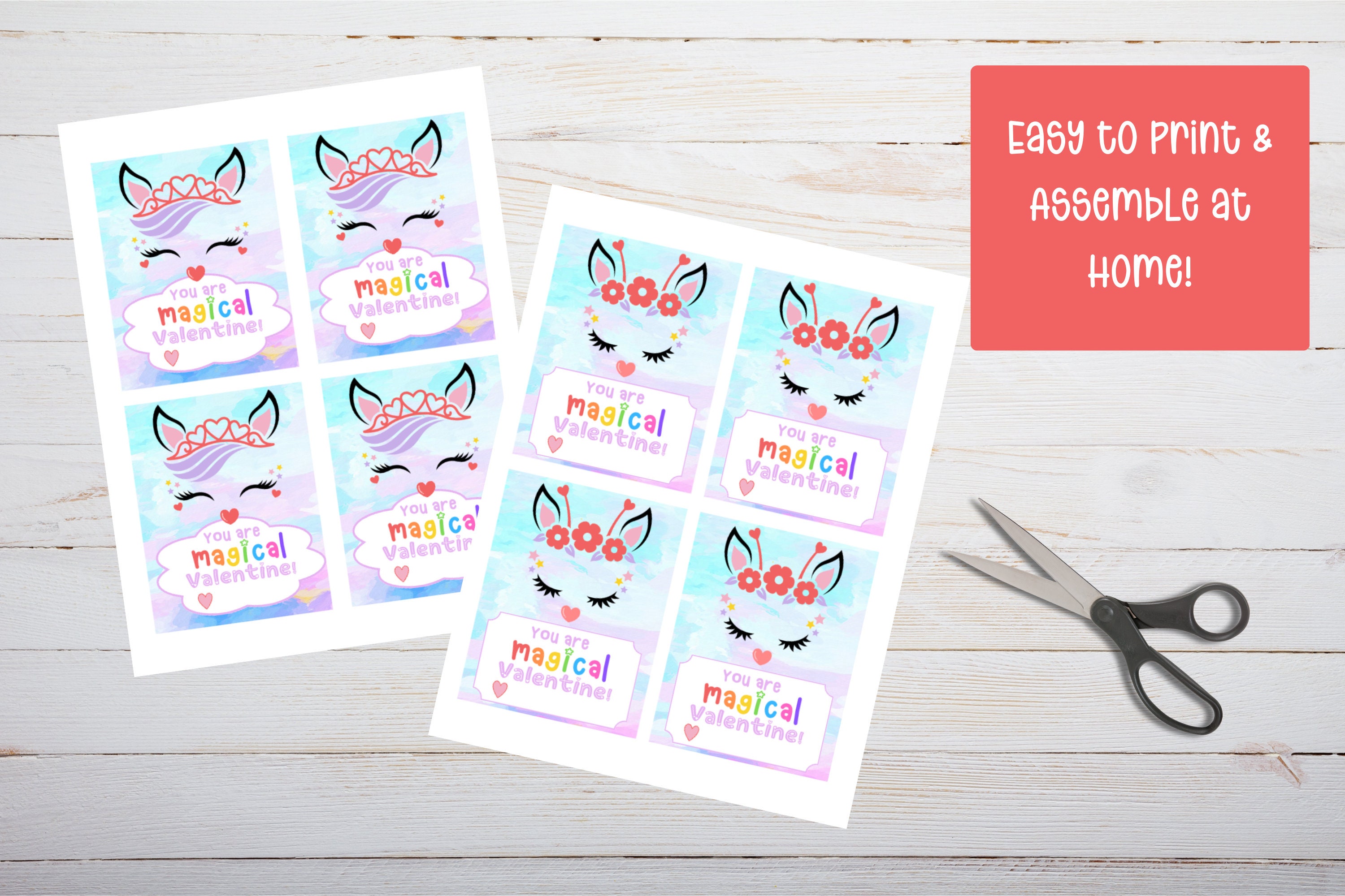 Unicorn Valentine Lollipop Card, Printable Valentine, You Are Magical ...