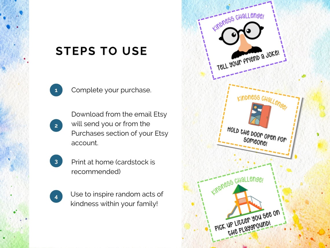 Printable Random Acts of Kindness Cards, Be Kind Lunch Box Notes ...