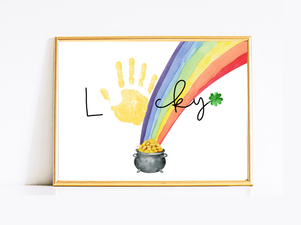 Printable St. Patrick's Day Handprint Art Craft for Kids, Keepsake Art ...