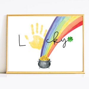 Printable St. Patrick's Day Handprint Art Craft for Kids, Keepsake Art ...