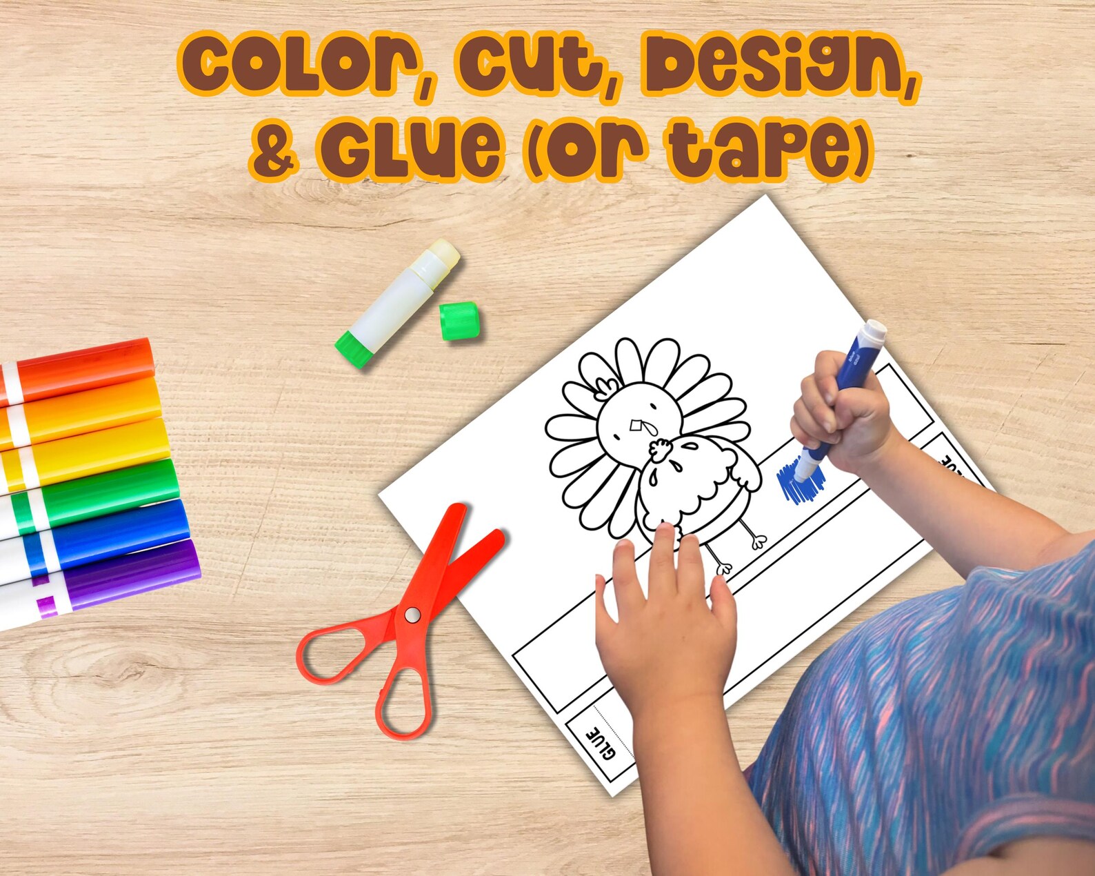 Thanksgiving Turkey Paper Crowns: Kids Coloring Craft (digital Download ...
