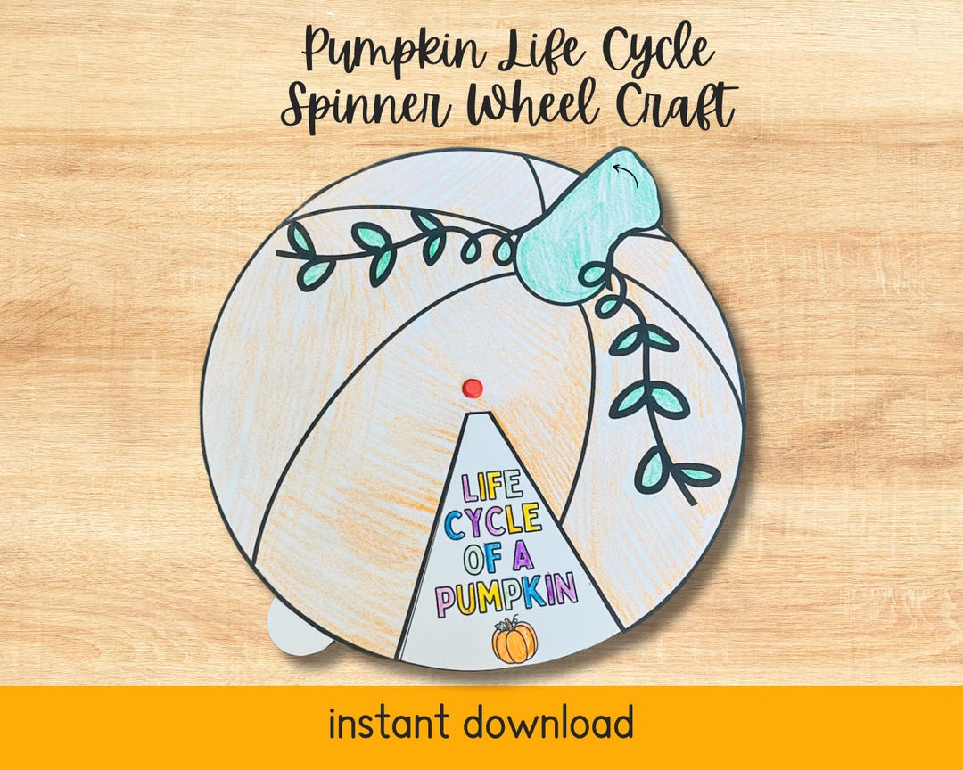 Pumpkin Life Cycle Spinner Wheel Coloring Craft, Life Cycle of a ...