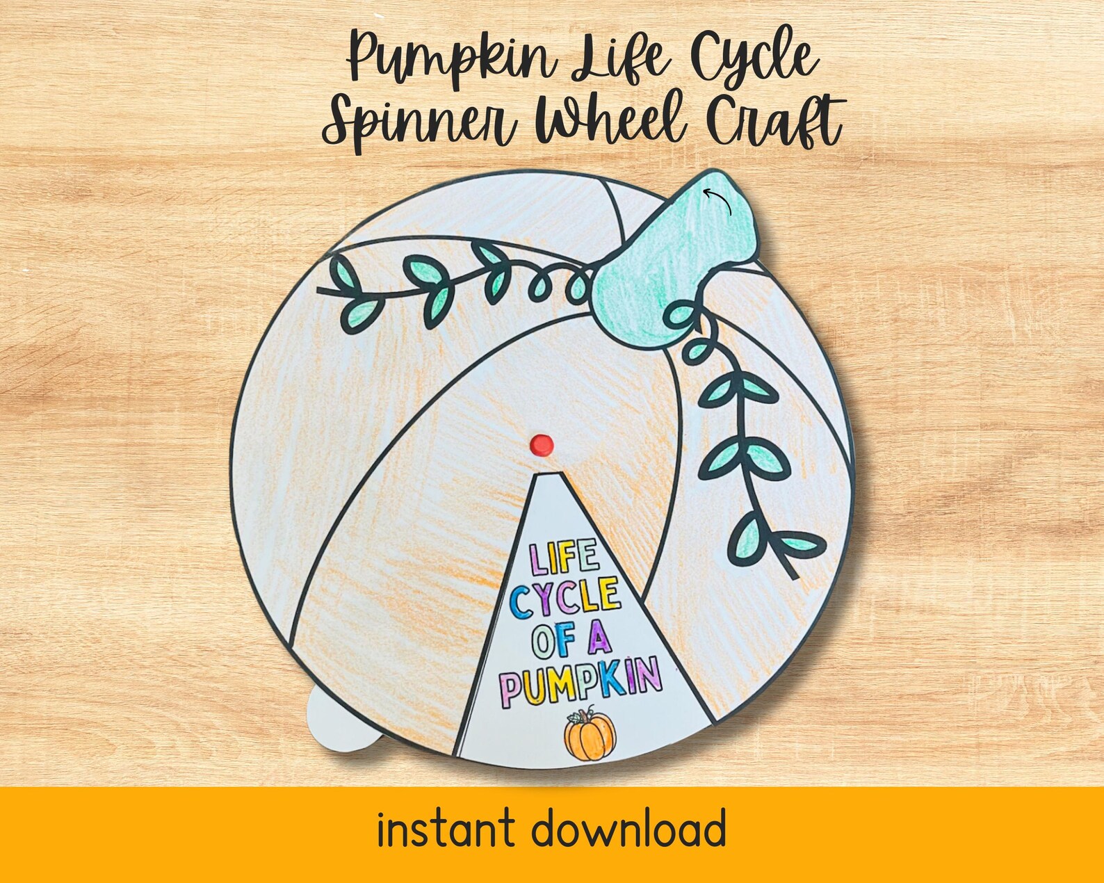 Pumpkin Life Cycle Spinner Wheel Coloring Craft, Life Cycle of a ...