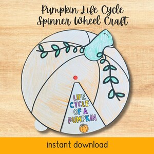 Pumpkin Life Cycle Spinner Wheel Coloring Craft, Life Cycle of a ...