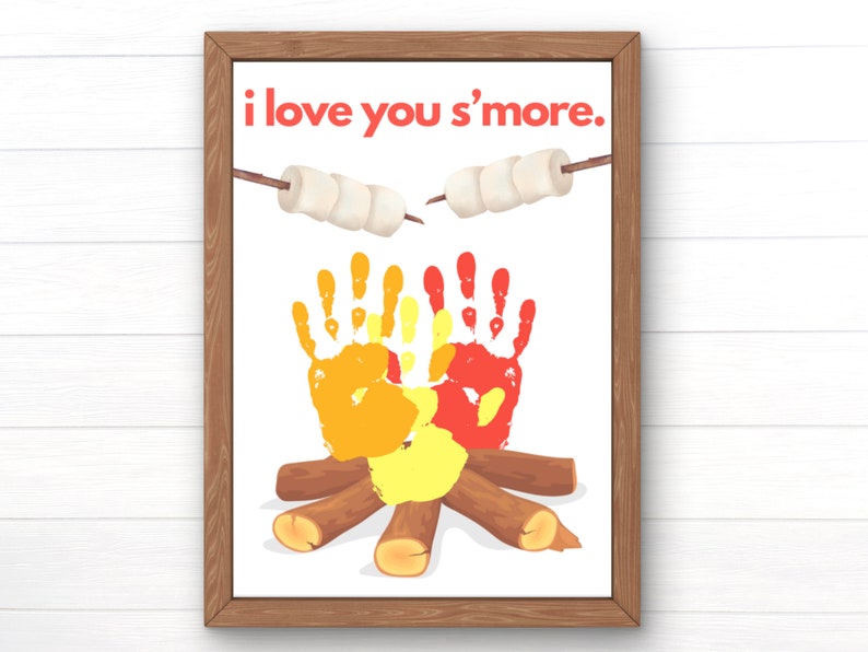 Camping Handprint Art - S'more Printable Craft Templates, Keepsake for ...