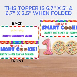 Editable 100th Day of School Bag Topper, Smart Cookie Treat Tag, 100 ...