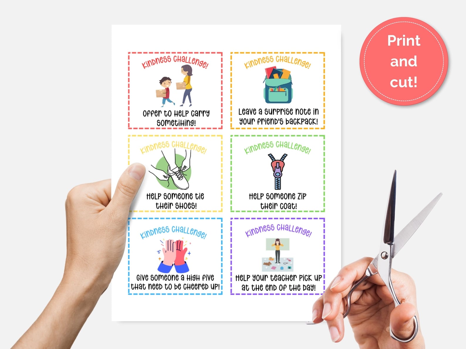 Printable Random Acts of Kindness Cards, Be Kind Lunch Box Notes ...