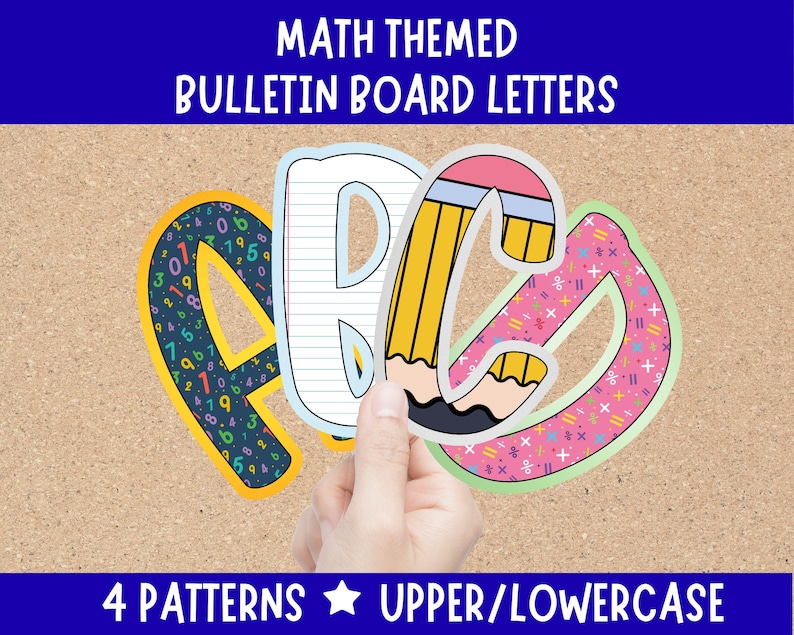 Printable Math Bulletin Board Letters | Colorful Classroom Decor ...