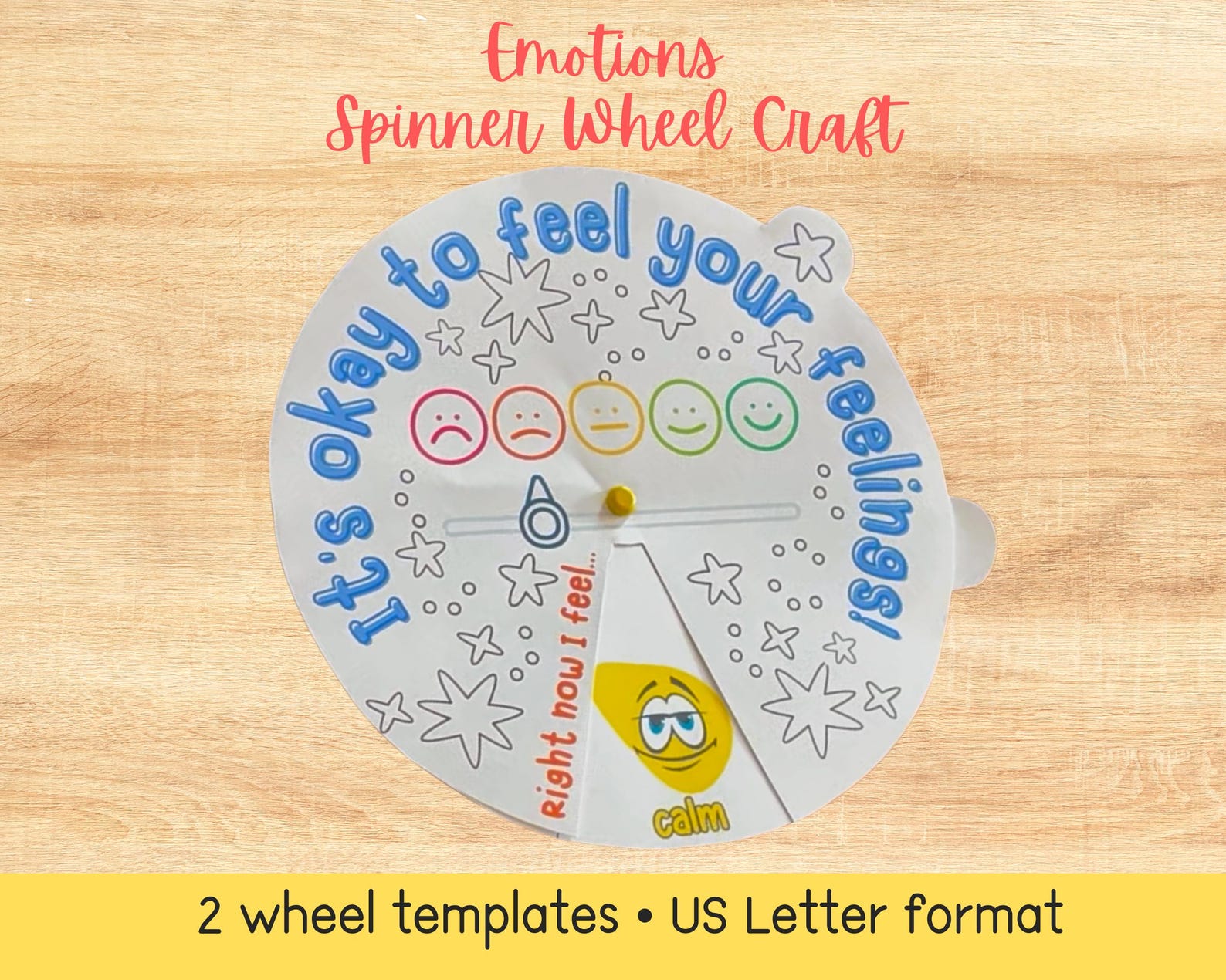 Emotions Spinner Wheel: Social Emotional Learning Craft (digital ...