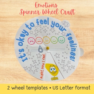 Emotions Spinner Wheel: Social Emotional Learning Craft (digital ...