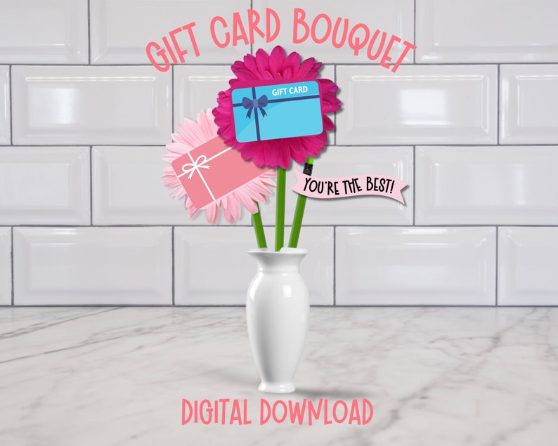 DIY Gift Card Flower Bouquet, Gift for Mother's Day, Teacher ...