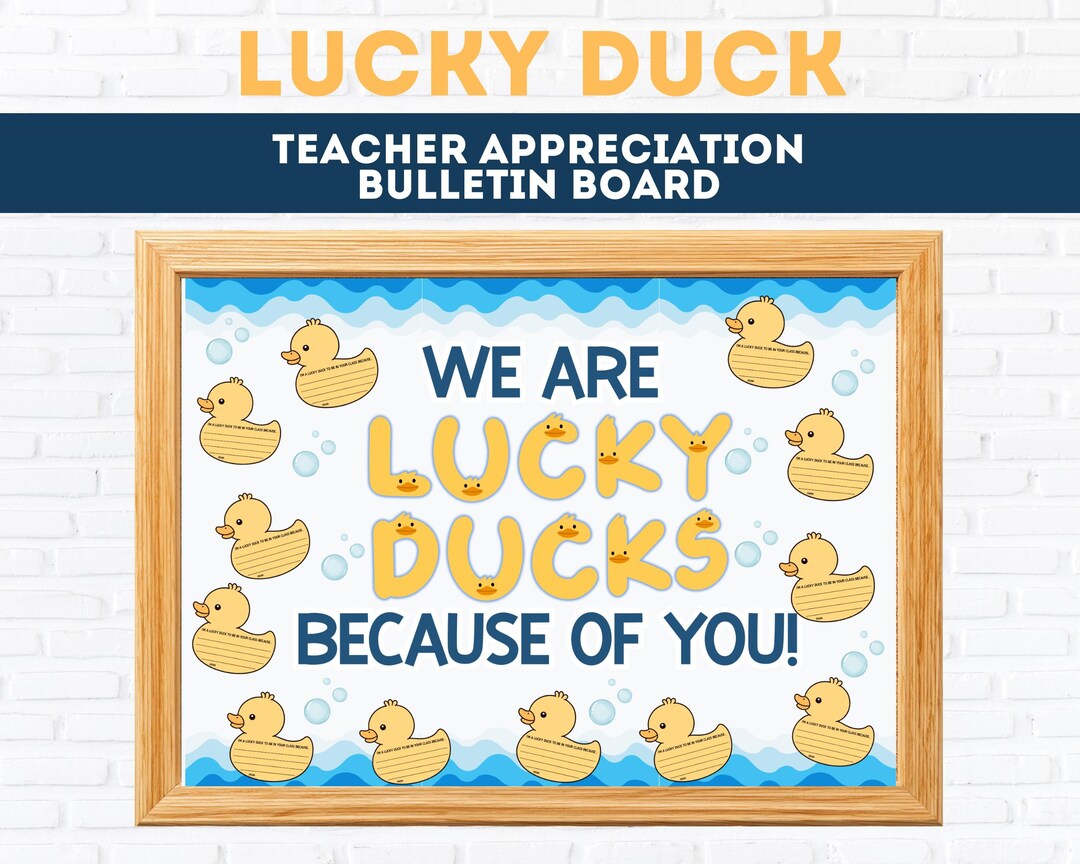 Lucky Duck Teacher Appreciation Bulletin Board Kit, Staff Appreciation ...