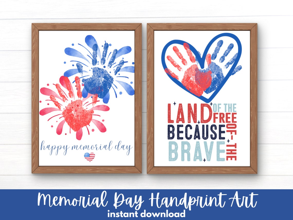 Memorial Day Handprint Art, Patriotic Activity for Kids, Printable ...