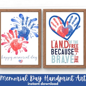 Memorial Day Handprint Art, Patriotic Activity for Kids, Printable ...