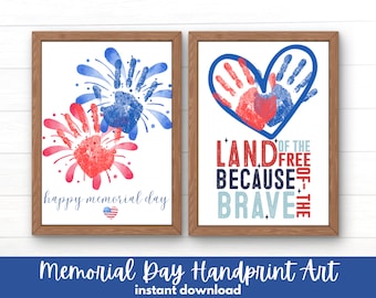 Memorial Day Handprint Art, Memorial Day Craft Activity for Toddler ...