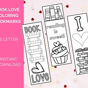 Valentine's Day Coloring Bookmarks for Kids, Printable Non Food Class ...