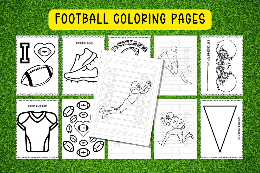 Football Coloring Pages for Kids, Instant Download, Super Football ...