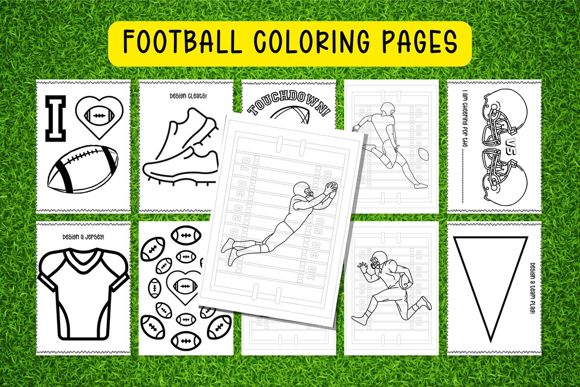 Football Coloring Pages for Kids, Instant Download, Super Football ...