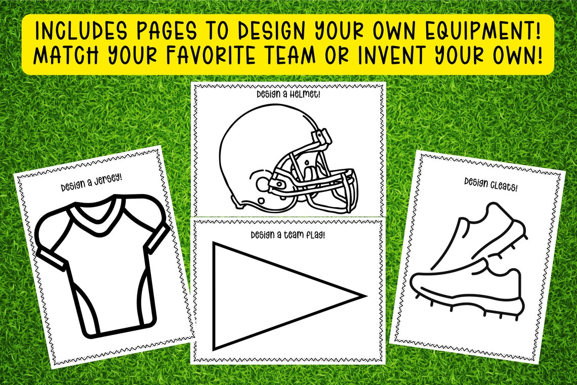 Football Coloring Pages for Kids, Instant Download, Super Football ...