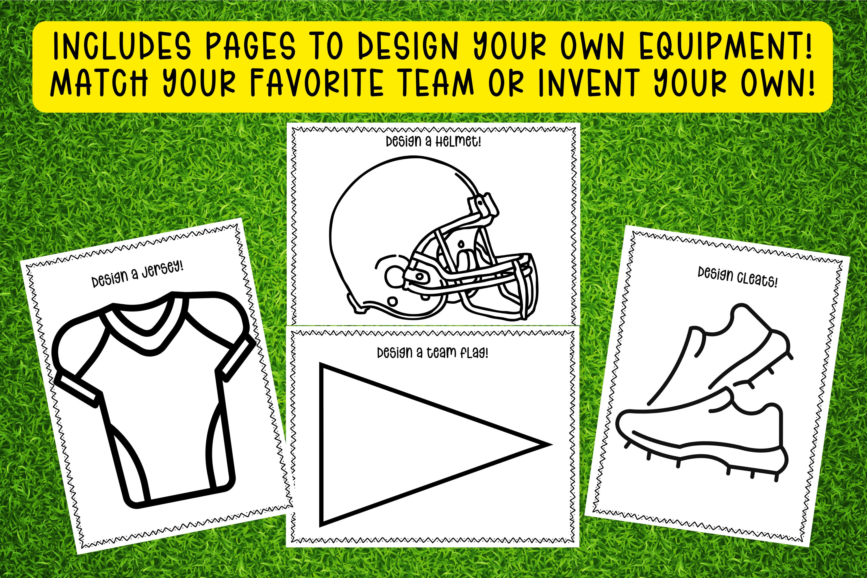 Football Coloring Pages for Kids, Instant Download, Super Football ...