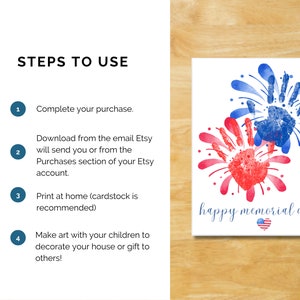 Memorial Day Handprint Art, Patriotic Activity for Kids, Printable ...