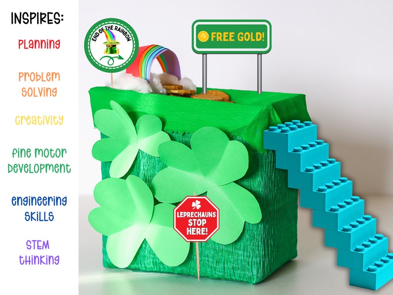 Leprechaun Trap Kit Printable, St Patricks Day STEM Activities for Kids ...