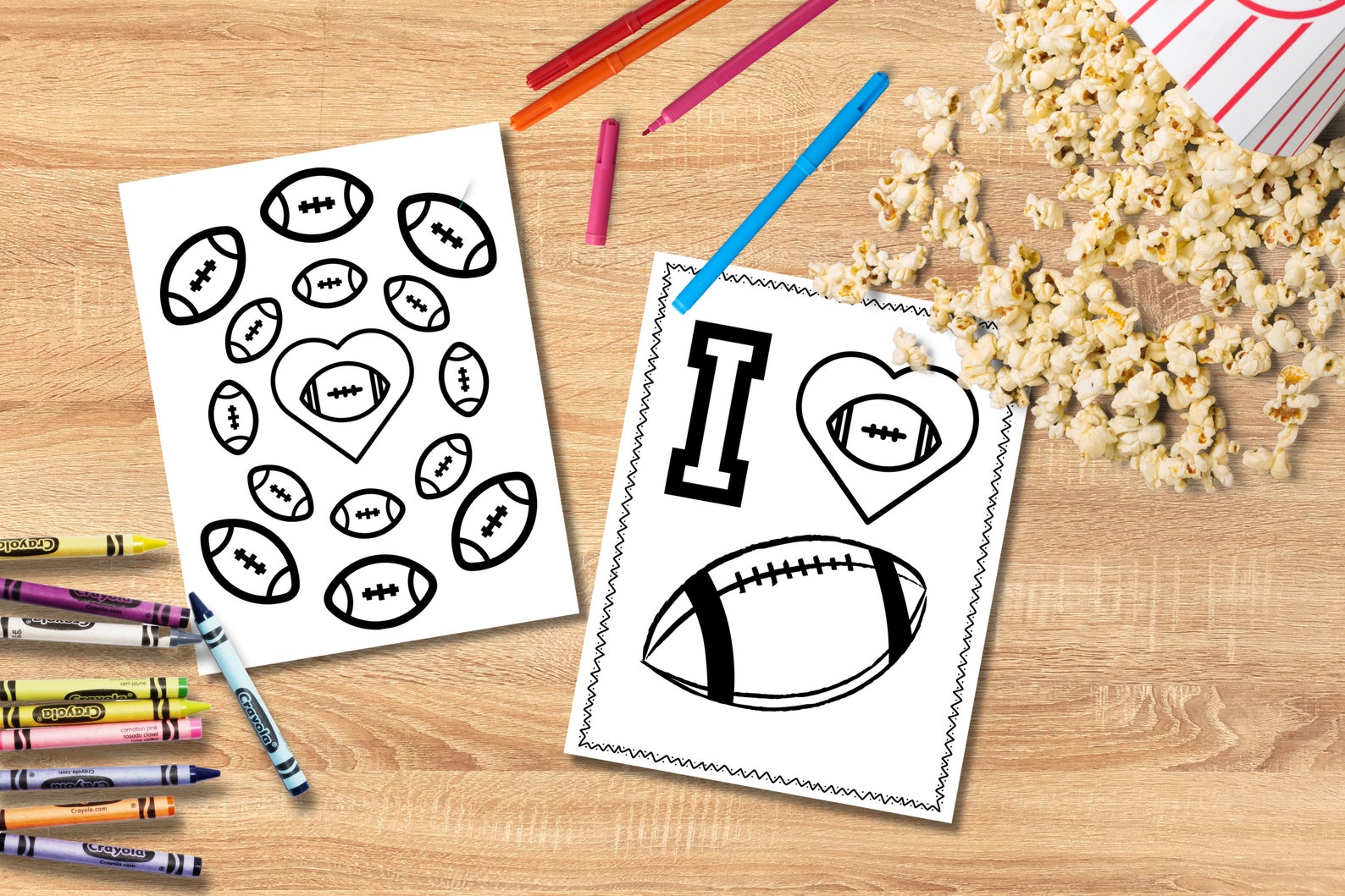 Football Coloring Pages for Kids, Instant Download, Super Football ...