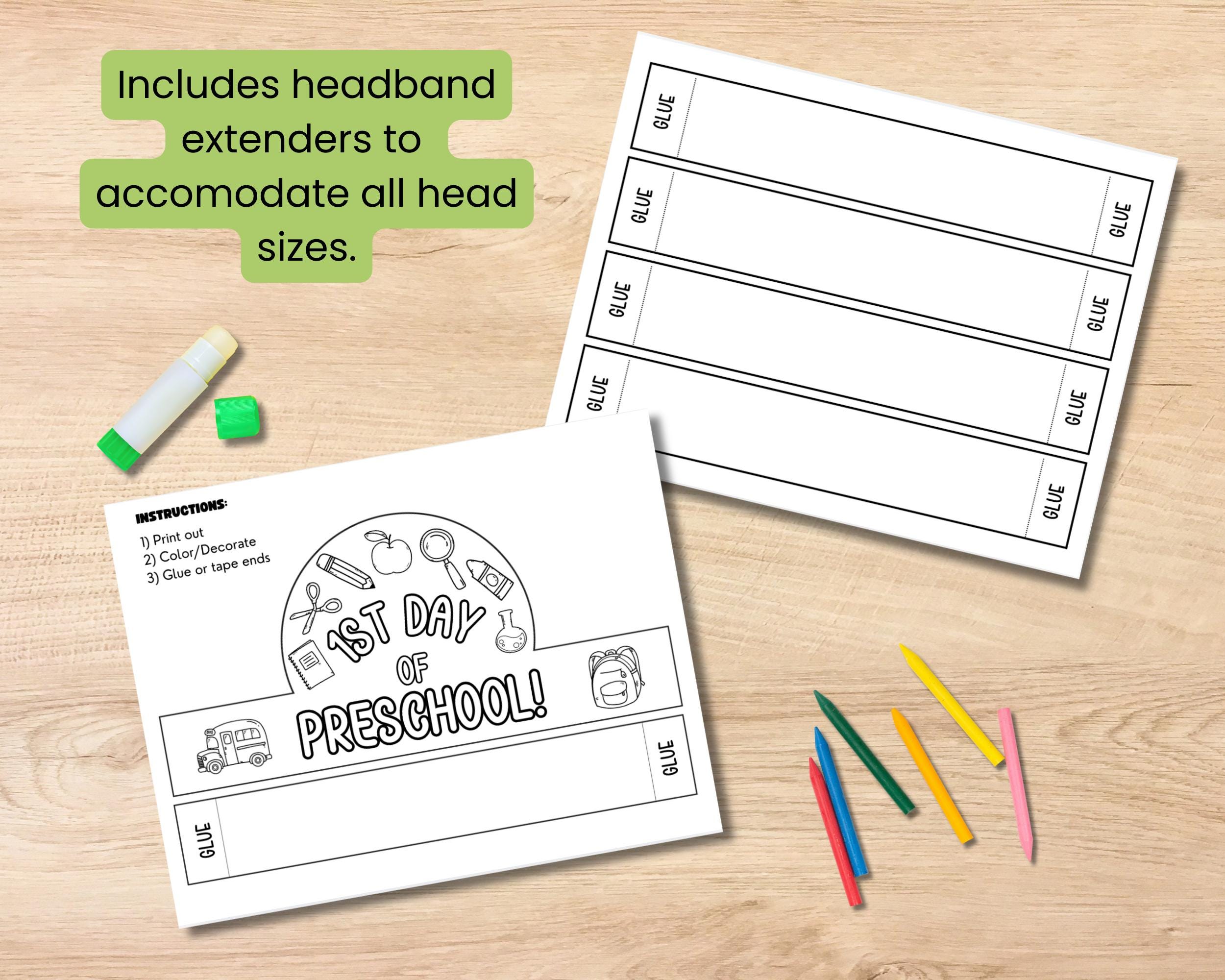 Printable First Day of School Paper Crown, Kids Coloring Craft ...