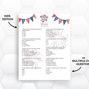 4th of July Games Bundle: Printable Trivia, Bingo, Scavenger Hunt ...