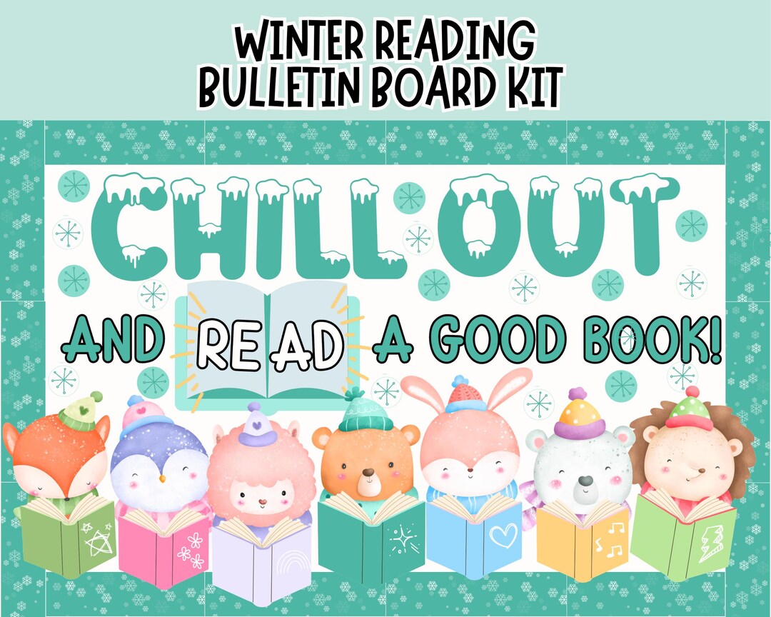 Winter Reading Bulletin Board Kit, Chill Out and Read, Book ...