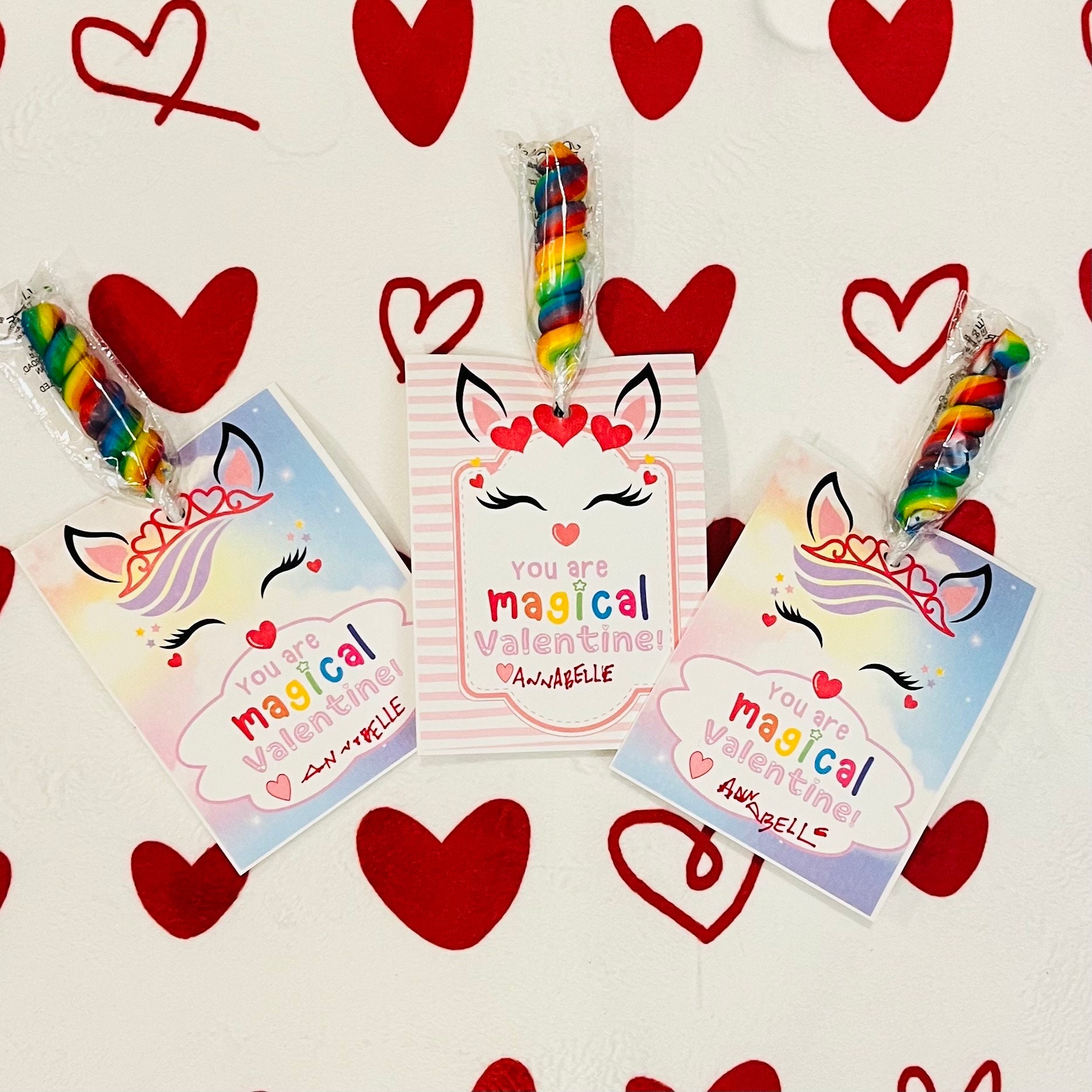Unicorn Valentine Lollipop Card, Printable Valentine, You Are Magical ...
