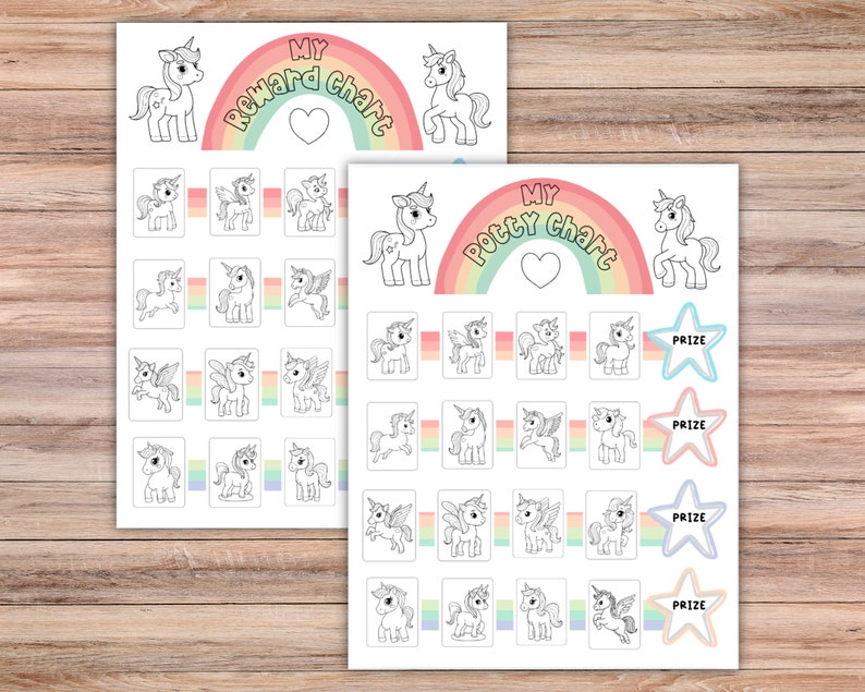 Printable Unicorn Potty Chart, Unicorn Reward Chart, Unicorn Toilet ...