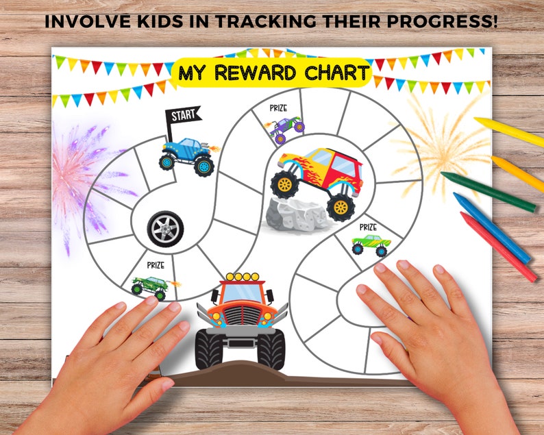 Printable Monster Truck Potty Chart, Monster Truck Reward Chart ...