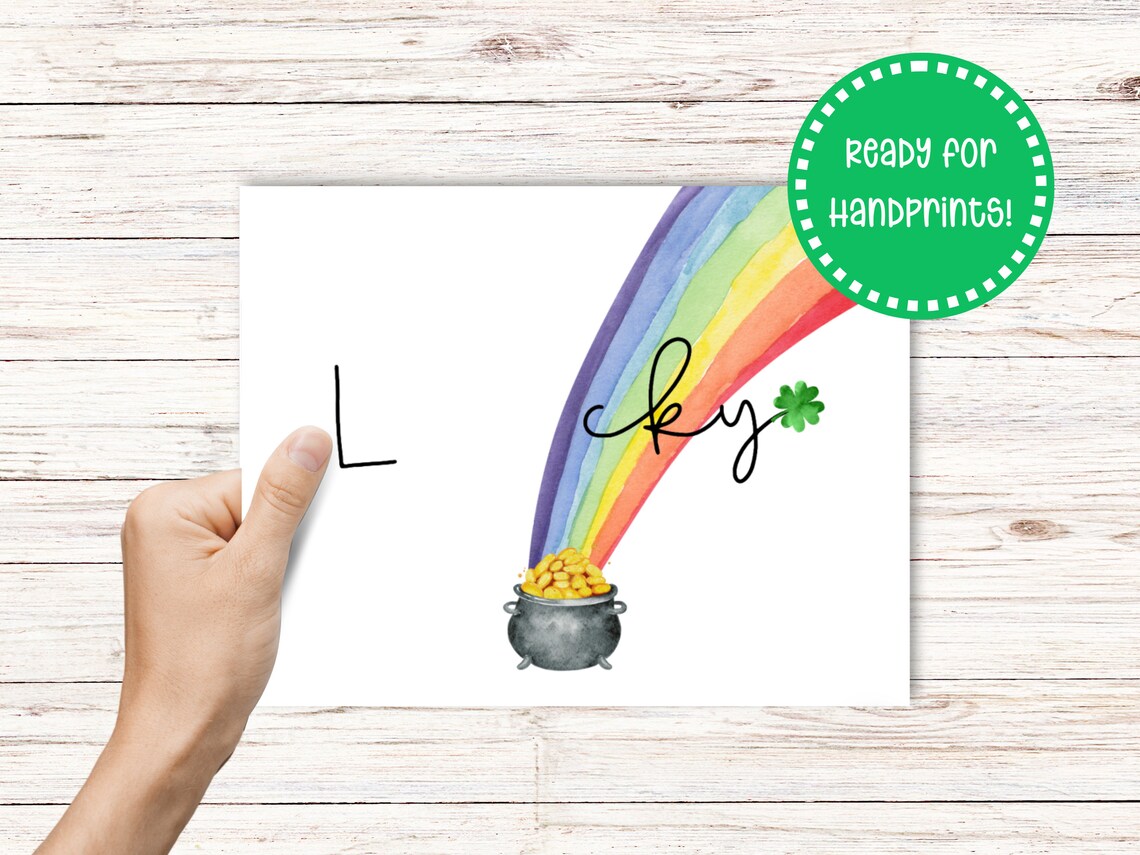 Printable St. Patrick's Day Handprint Art Craft for Kids, Keepsake Art ...