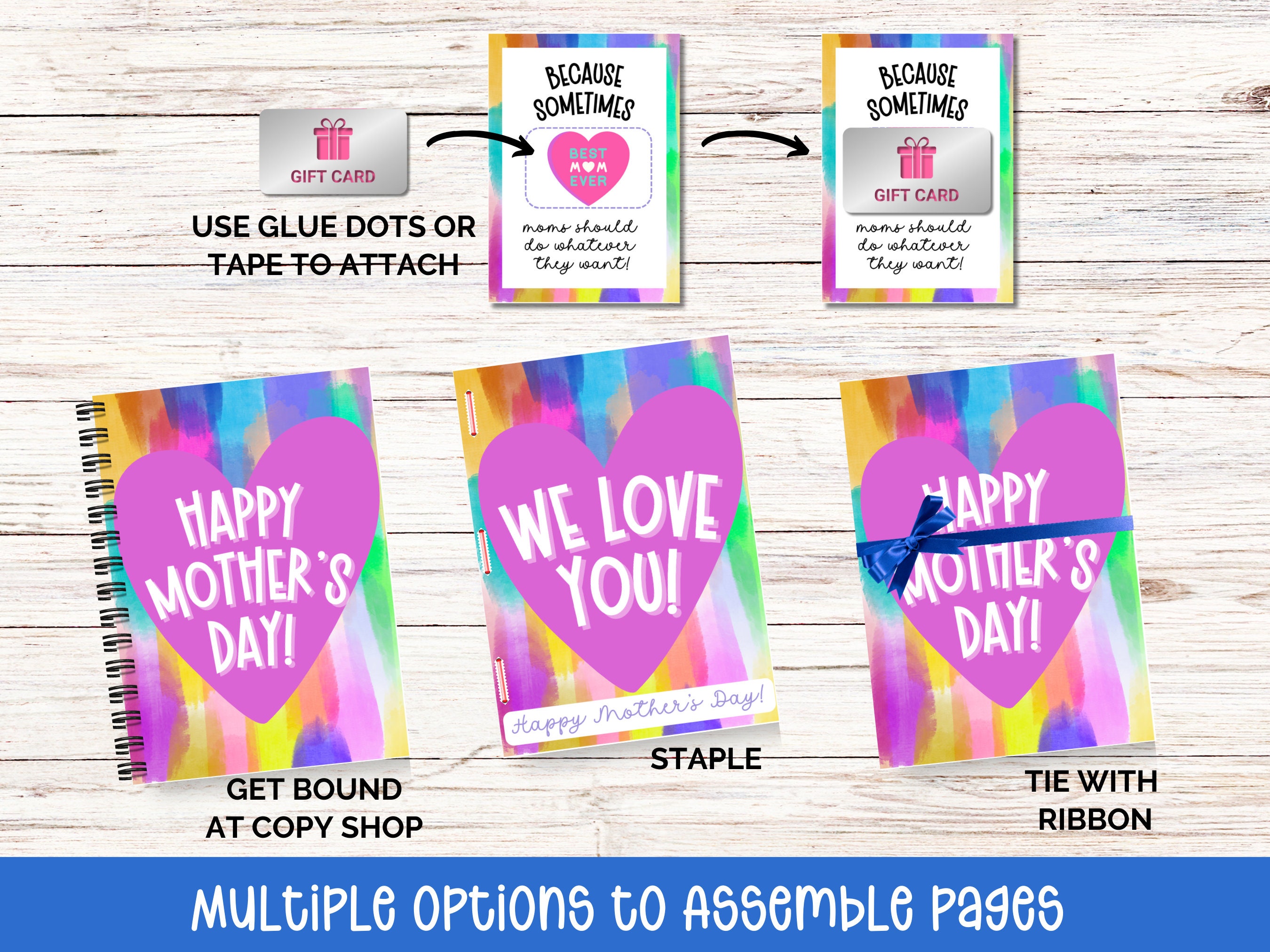 Printable Mothers Day Gift Card Booklet, Build Own Gift Book for Mom ...