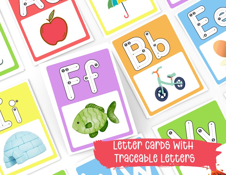 Educational ABC Tracing Flashcards for Toddlers - Alphabet Learning ...