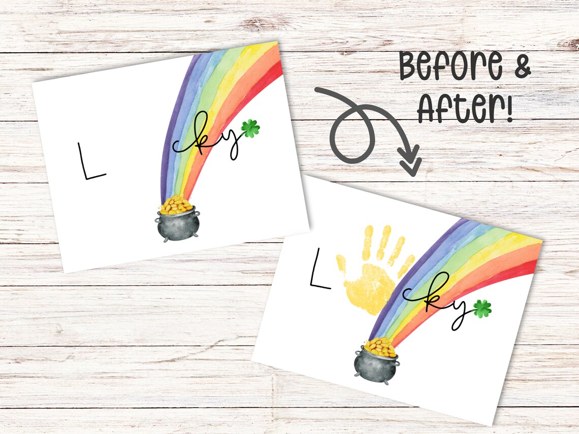Printable St. Patrick's Day Handprint Art Craft for Kids, Keepsake Art ...