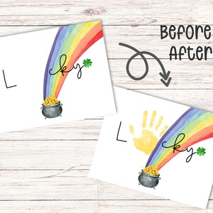 Printable St. Patrick's Day Handprint Art Craft for Kids, Keepsake Art ...