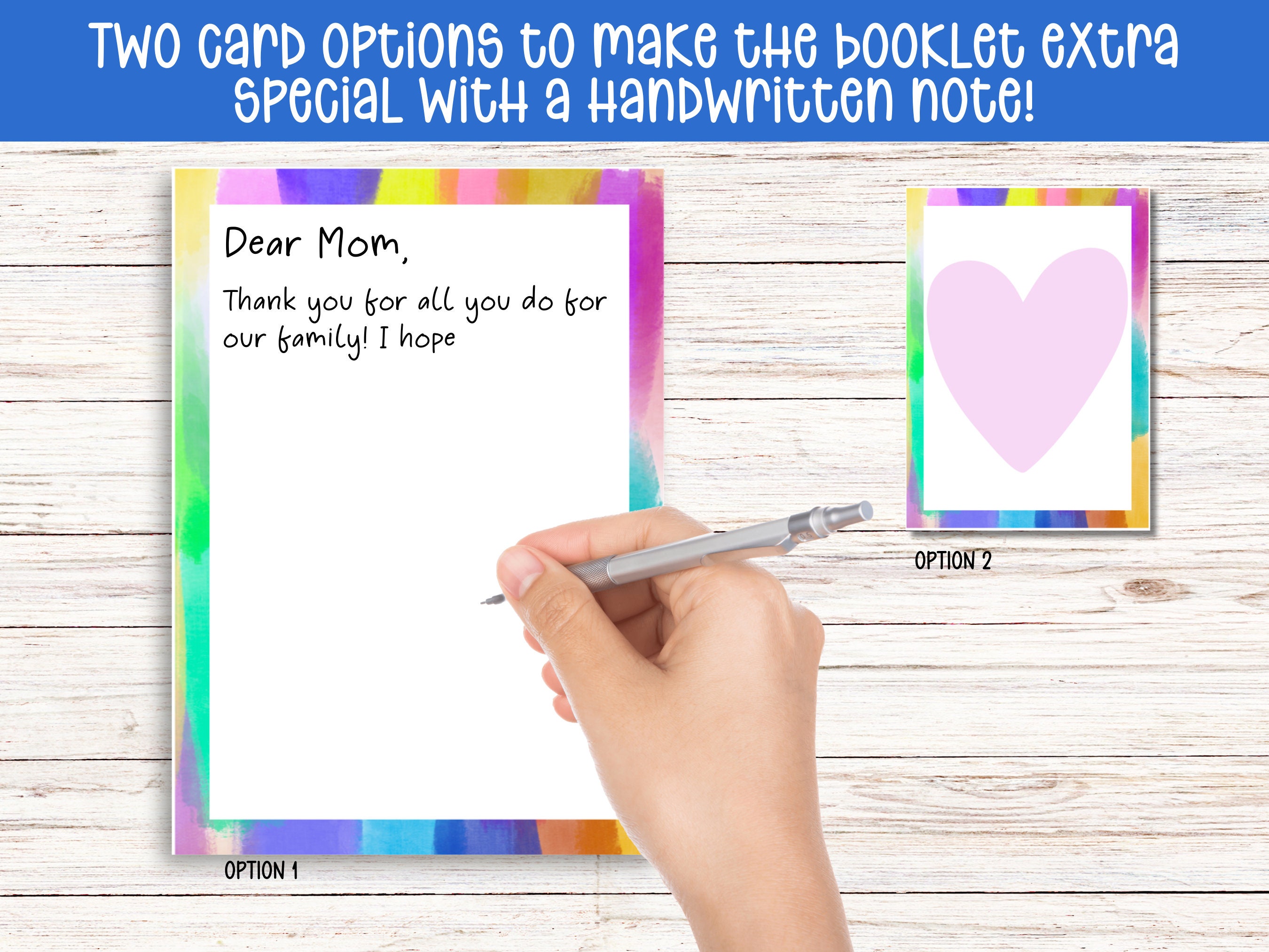 Printable Mothers Day Gift Card Booklet, Build Own Gift Book for Mom ...