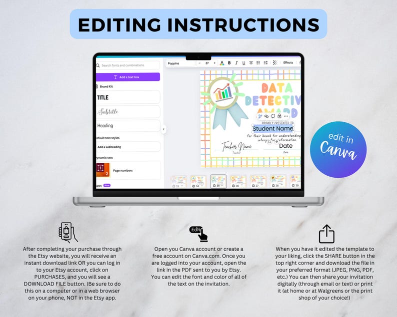 Editable Classroom Award Certificates: Pastel Rainbow Canva Templates ...