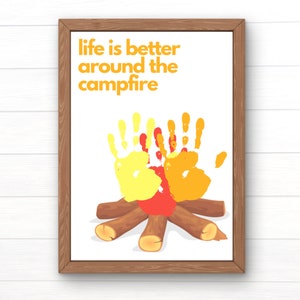 Camping Handprint Art - S'more Printable Craft Templates, Keepsake for ...