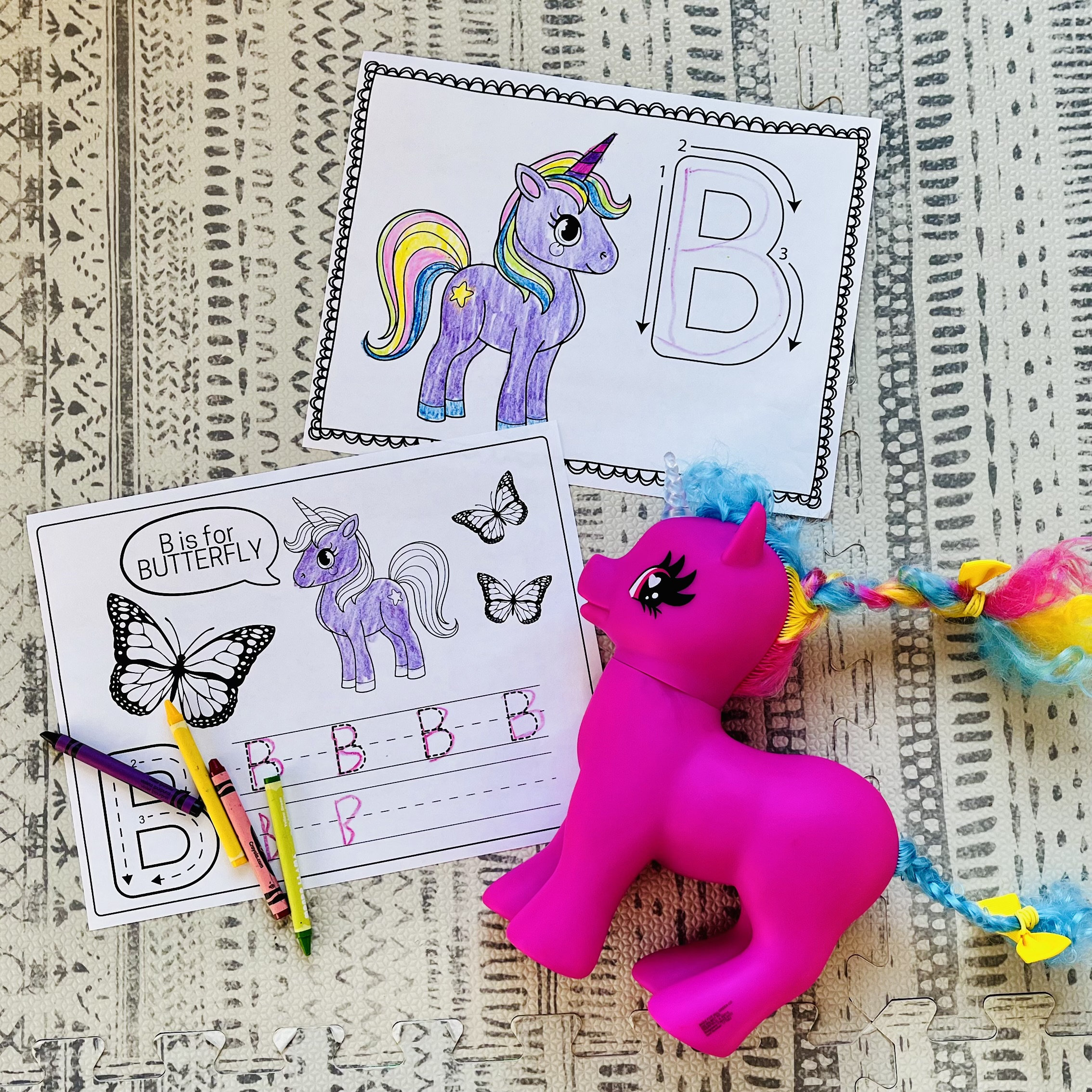 Unicorn Alphabet Coloring Pages, Preschool Letters Activity, Prek ABC ...