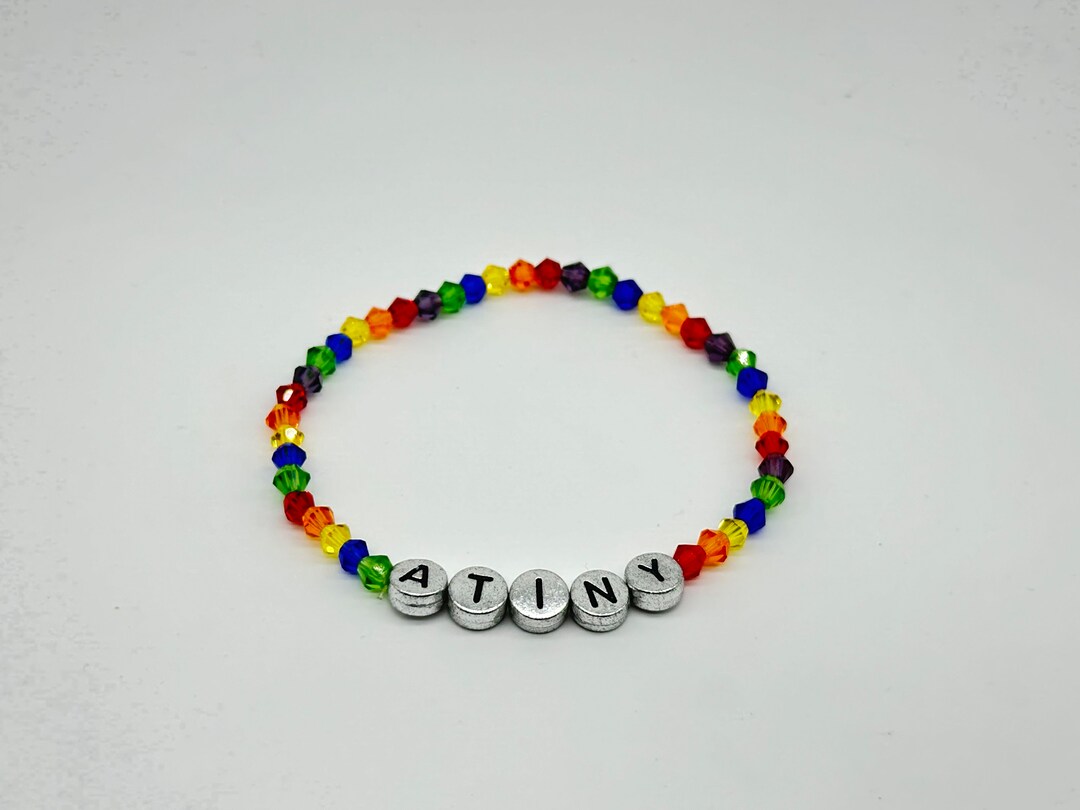 Handmade ATINY Bracelet | Rainbow Gemstone Bracelet | Ateez Inspired ...