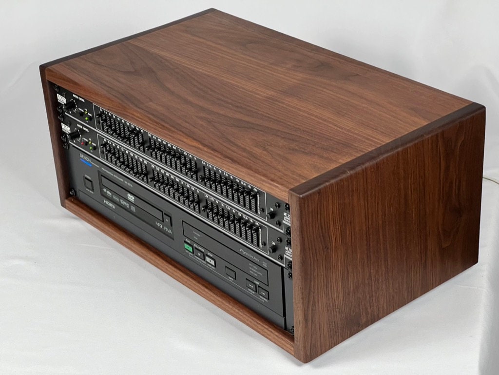 Studio Rack Solid Walnut Audio / Video / Data Gear Rack for 19 Rack ...