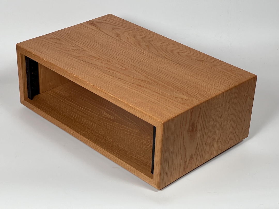 Studio Rack - Solid White Oak Audio / Video / Data Gear Rack Cabinet ...